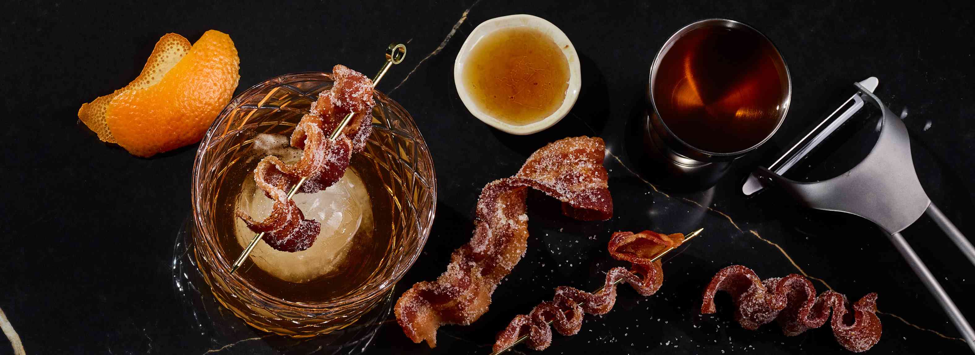 Bacon Old Fashioned Cocktail - Bacon Fat Washed Bourbon | OHLQ
